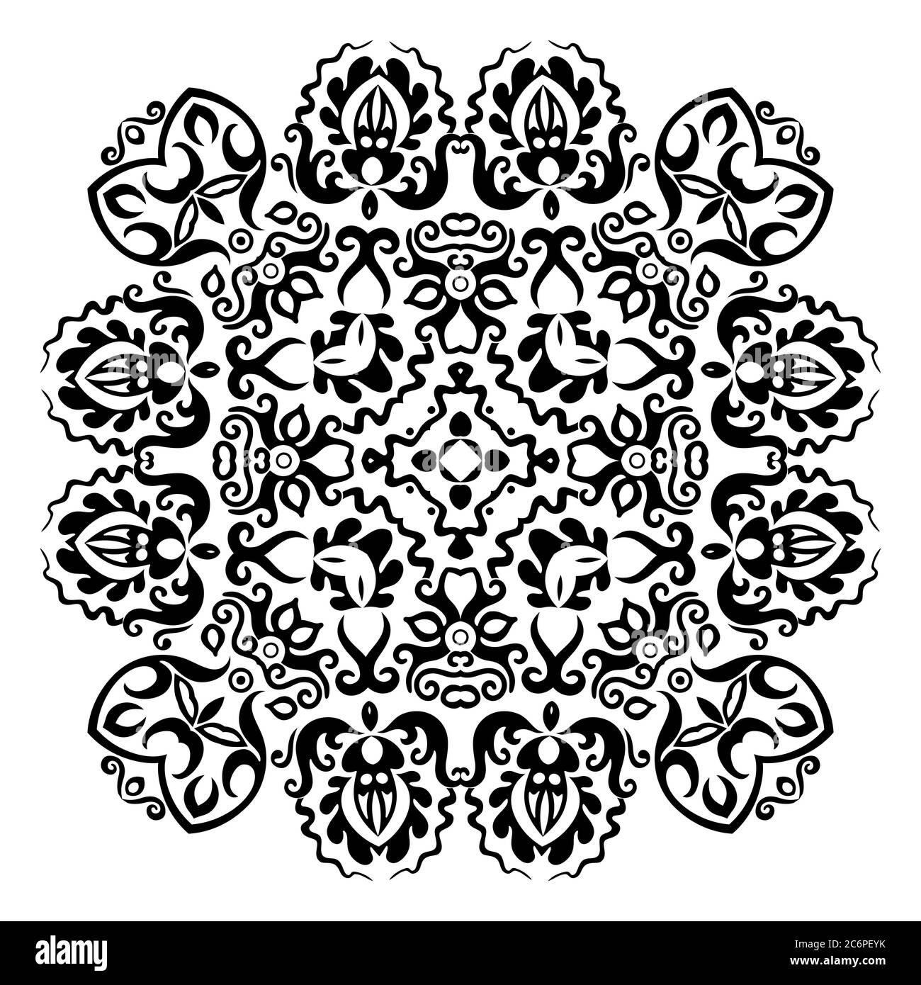 Vector black floral ethnic ornamental illustration Stock Vector Image ...