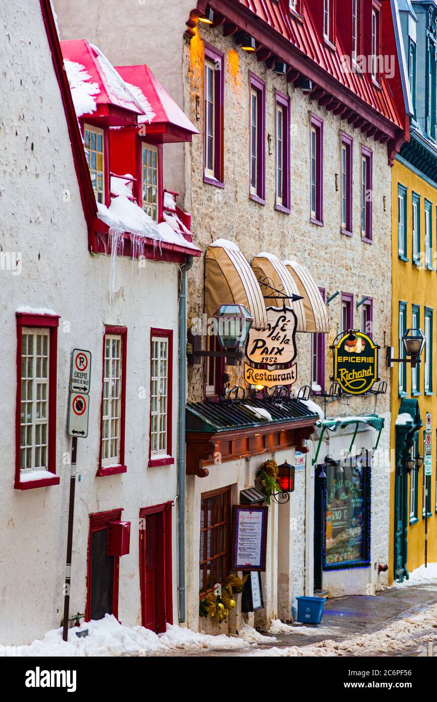Quebec city old town sign hi-res stock photography and images - Alamy