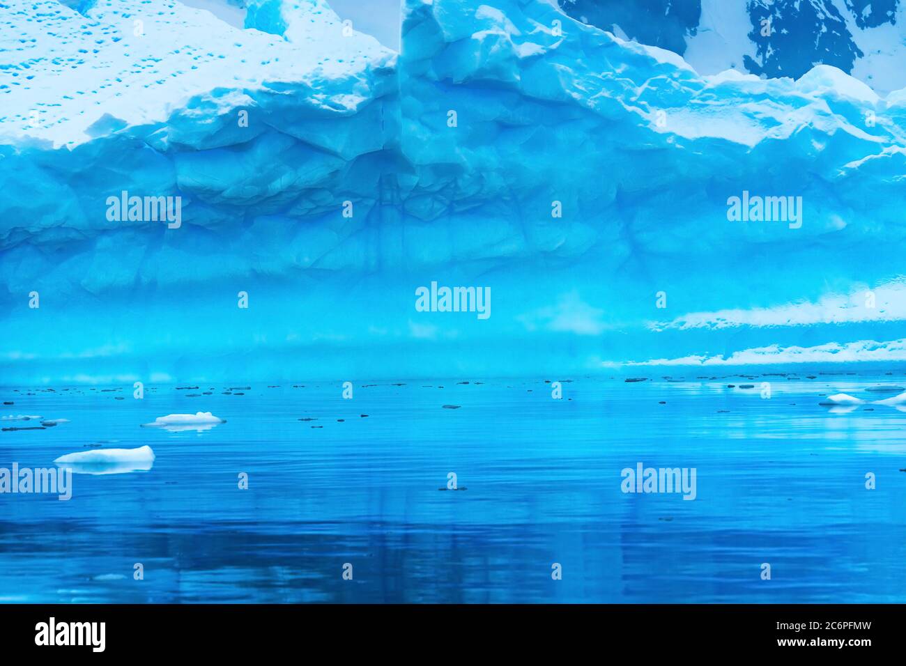 Snowing Floating Blue Iceberg Reflection Paradise Bay Skintorp Cove ...