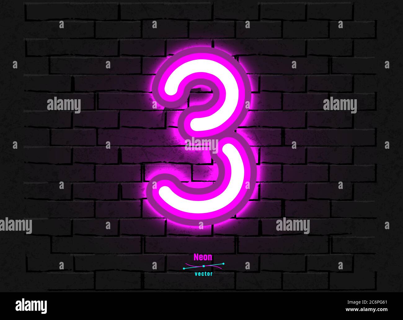 Vector Neon Digit Stock Vector Image & Art - Alamy