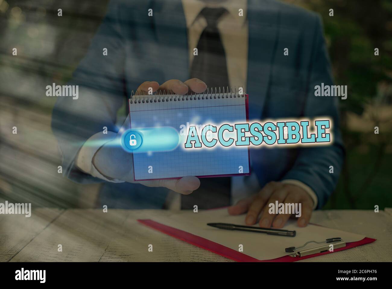 Conceptual hand writing showing Accessible. Concept meaning defined as ...