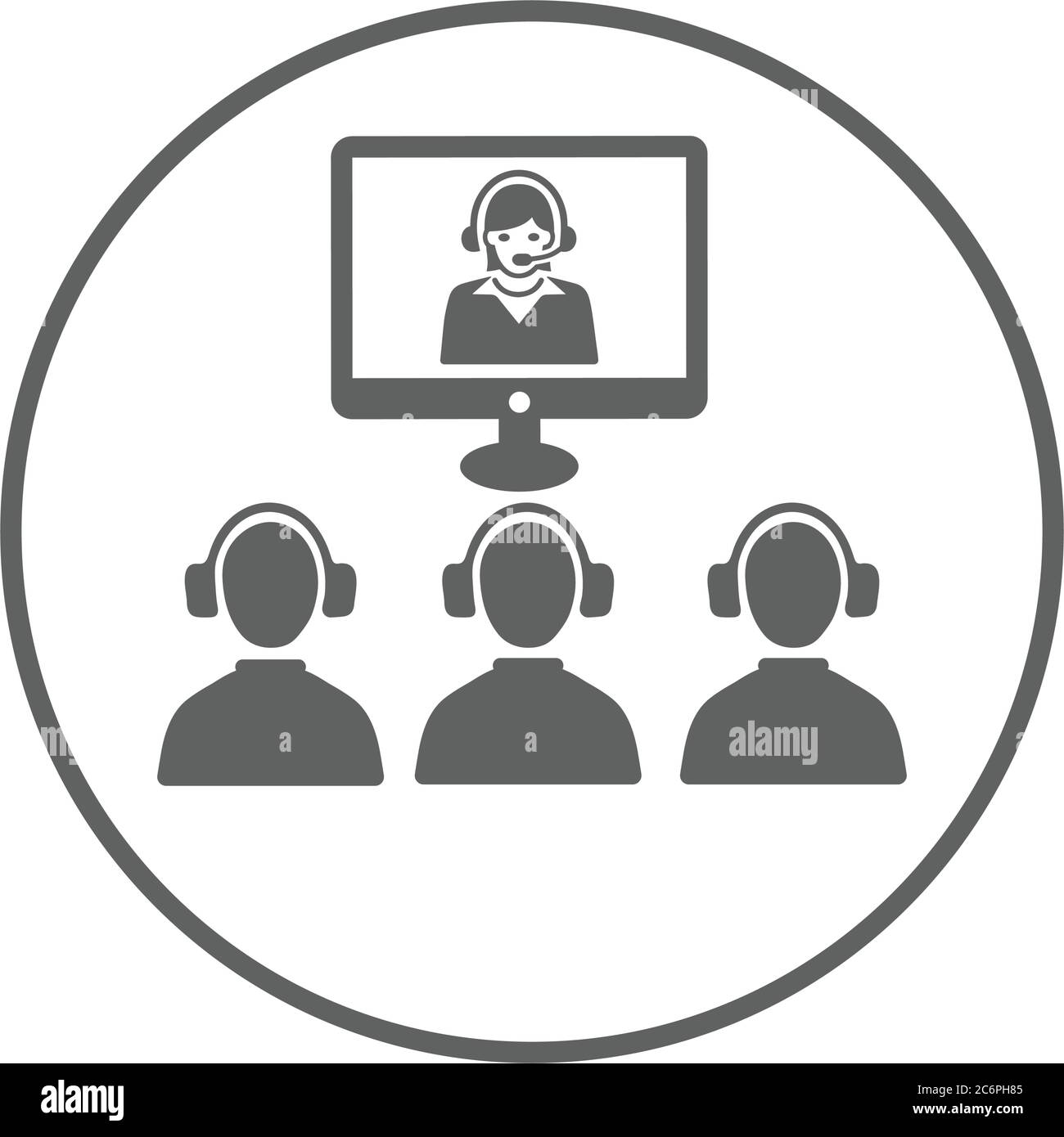 Video conference online meeting icon Black and White Stock Photos ...
