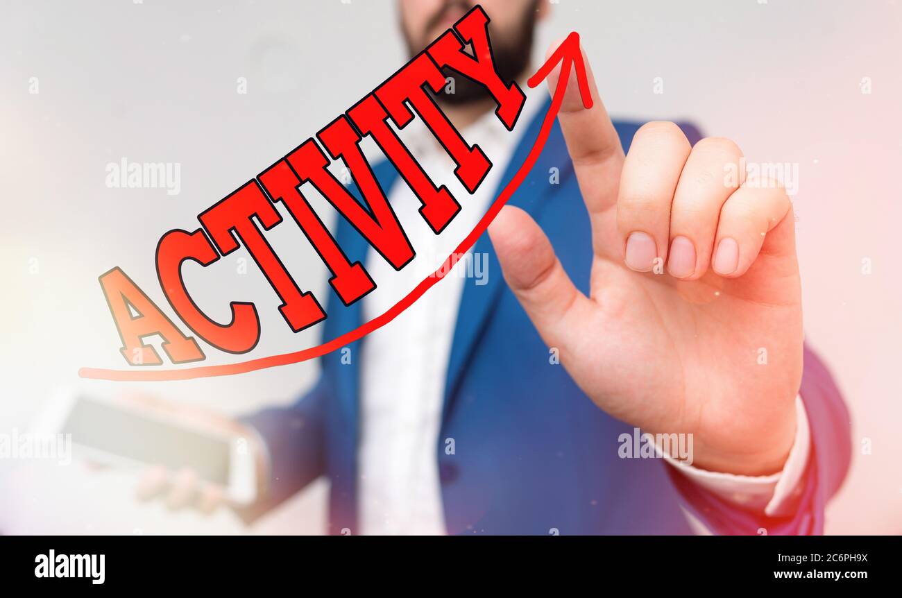 Writing note showing Activity. Business concept for the condition where ...