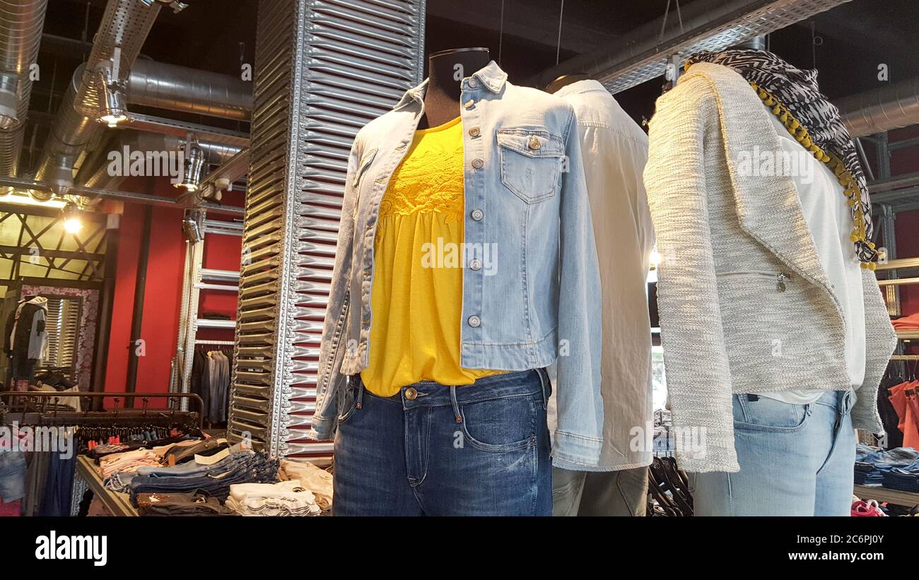 Interior of clothing store fashion style trendy colors hipster Stock ...