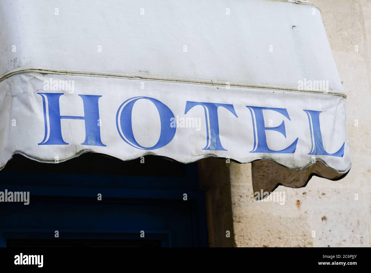 Hotel sign vintage retro on Building in tourist city Stock Photo - Alamy