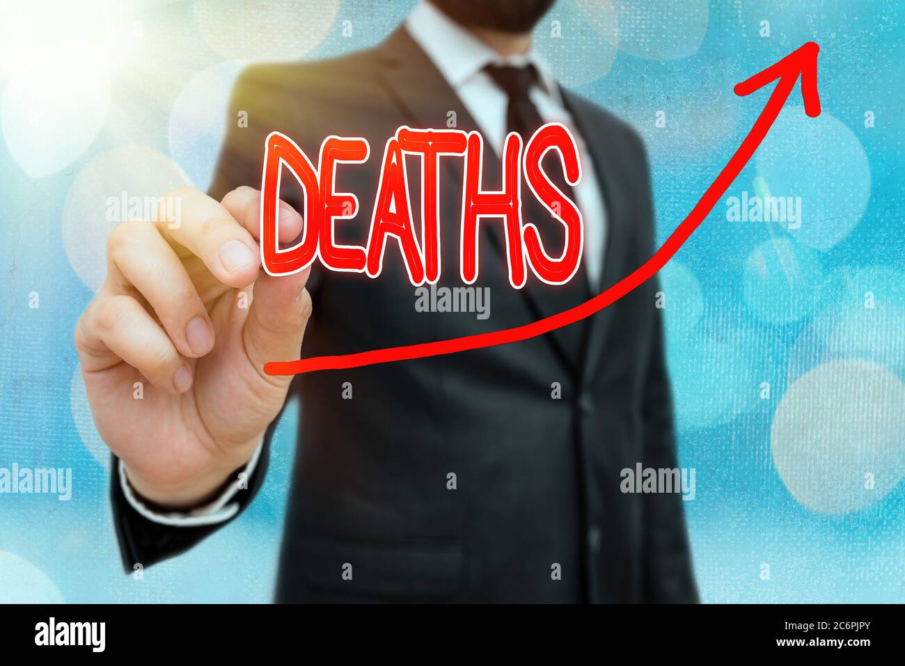 Handwriting text writing Deaths. Conceptual photo permanent cessation ...