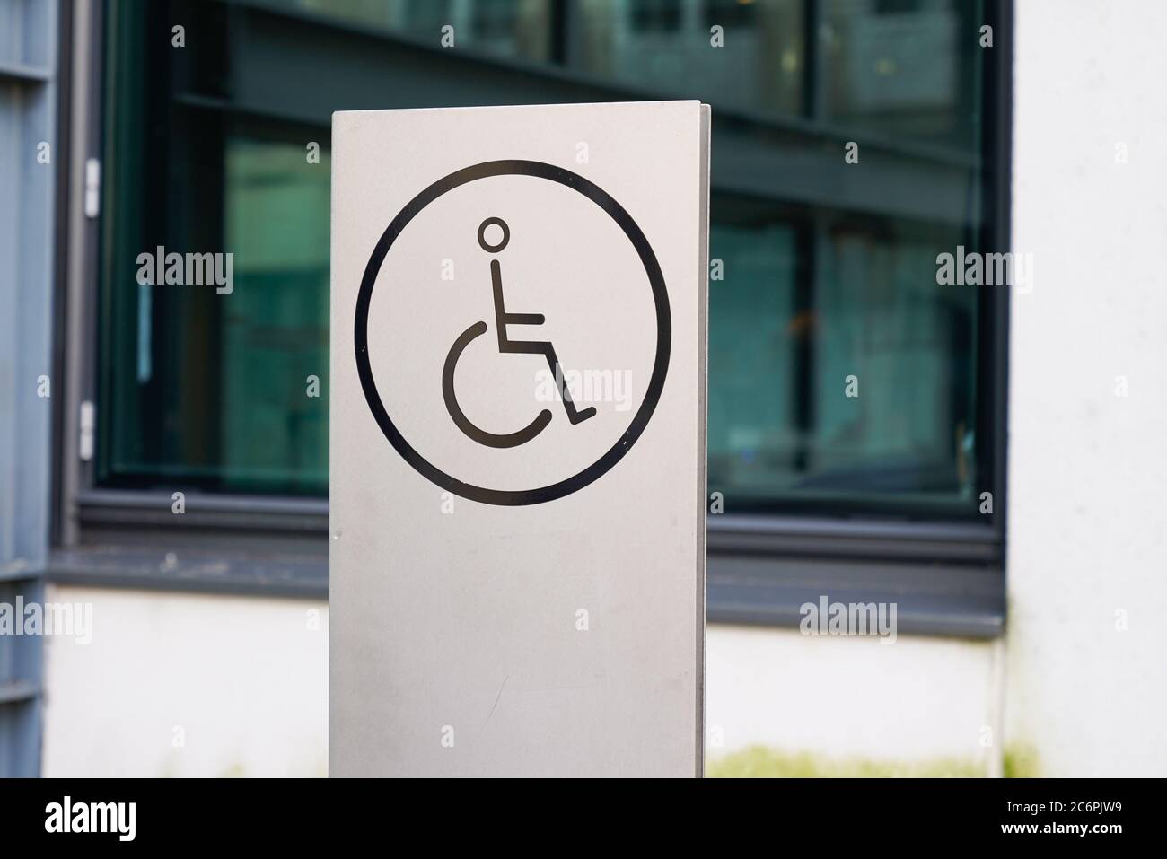 handicap symbol access wheelchair accessible sign public building Stock ...