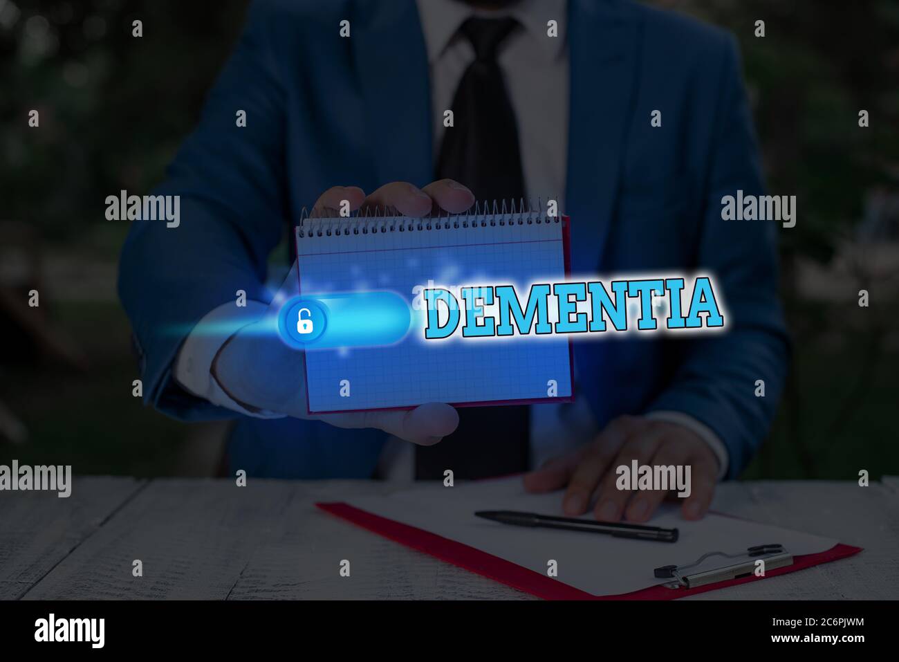 Conceptual hand writing showing Dementia. Concept meaning the general ...