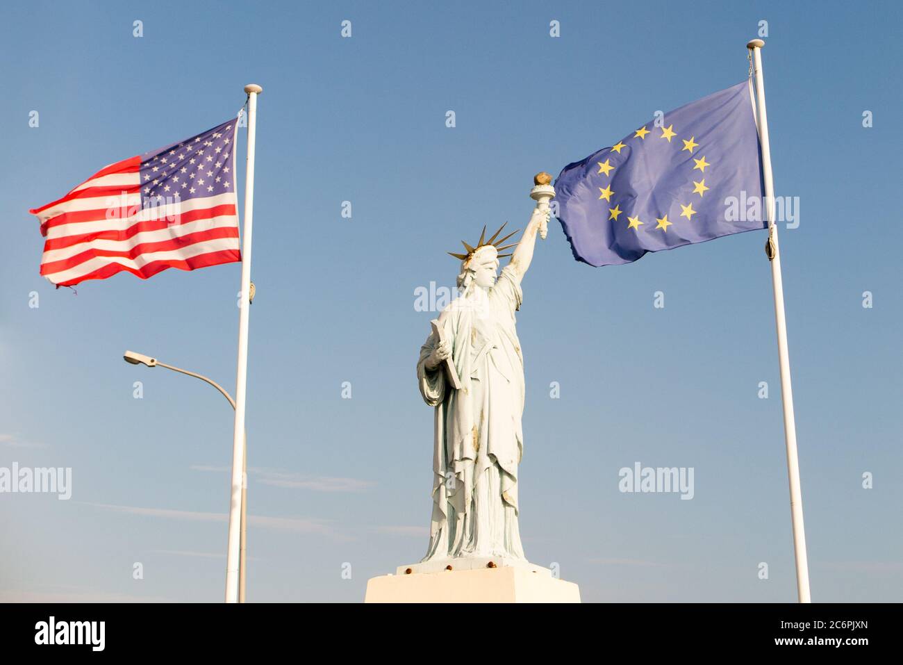 American flag on ellis island hi-res stock photography and images - Alamy