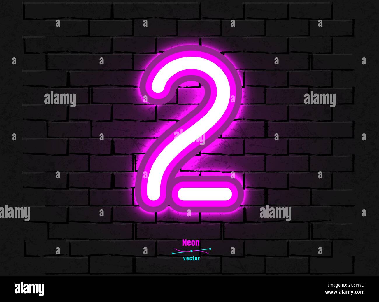 Vector Neon Digit Stock Vector Image & Art - Alamy