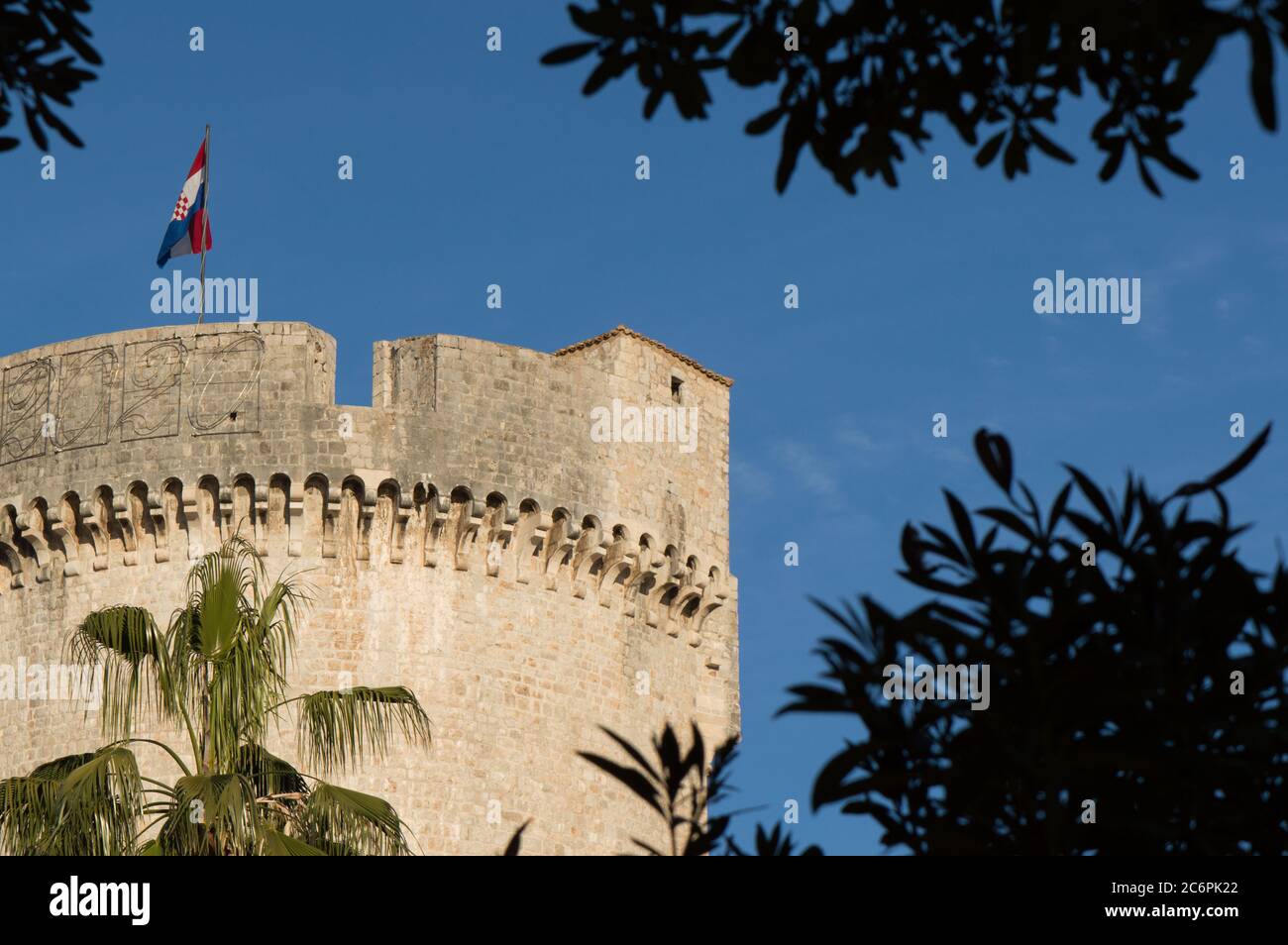 Detail of Minčeta Tower in Dubrovnik, the highest point of stone ...