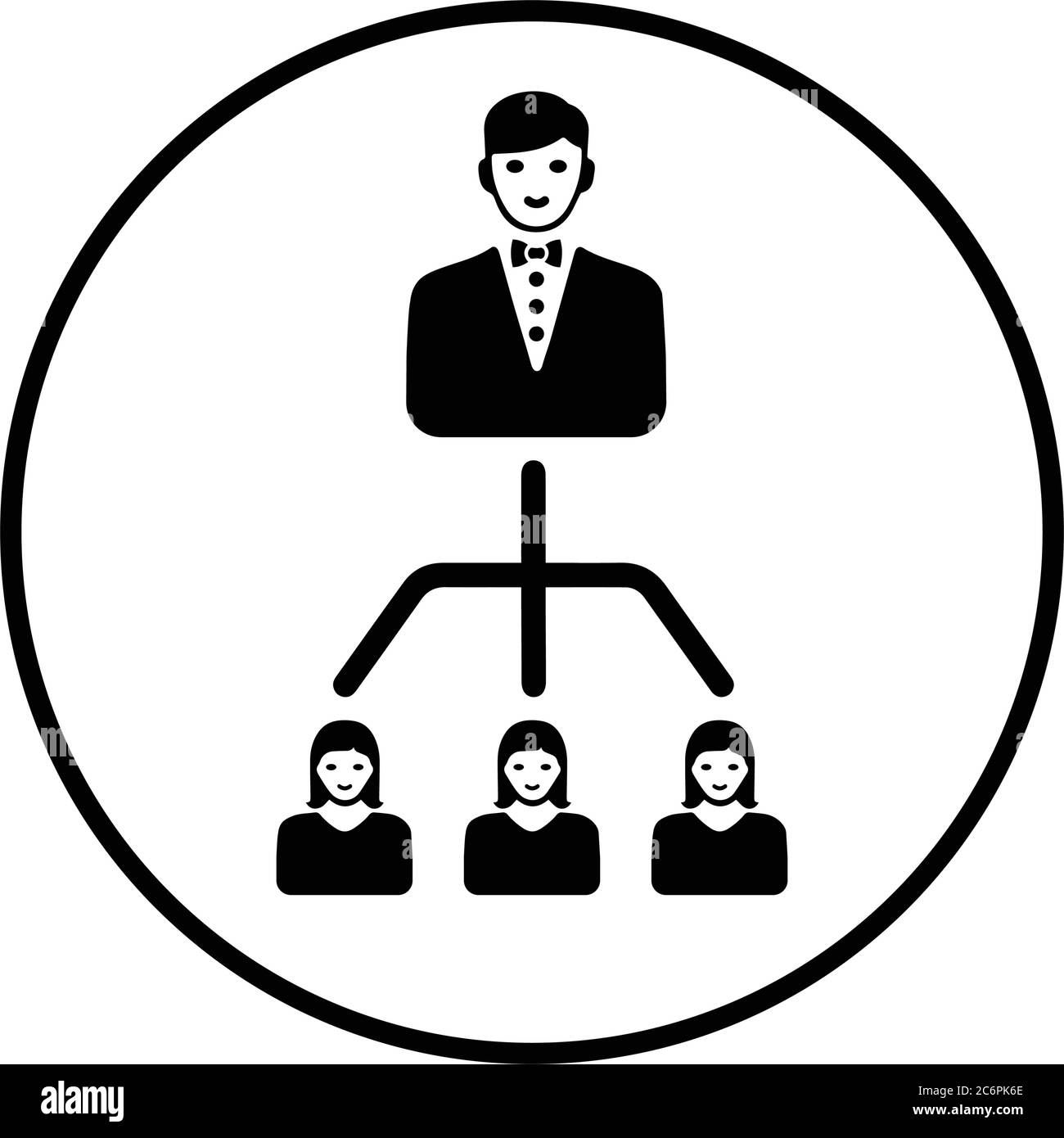 Organizational chart people icon organizational Black and White Stock ...