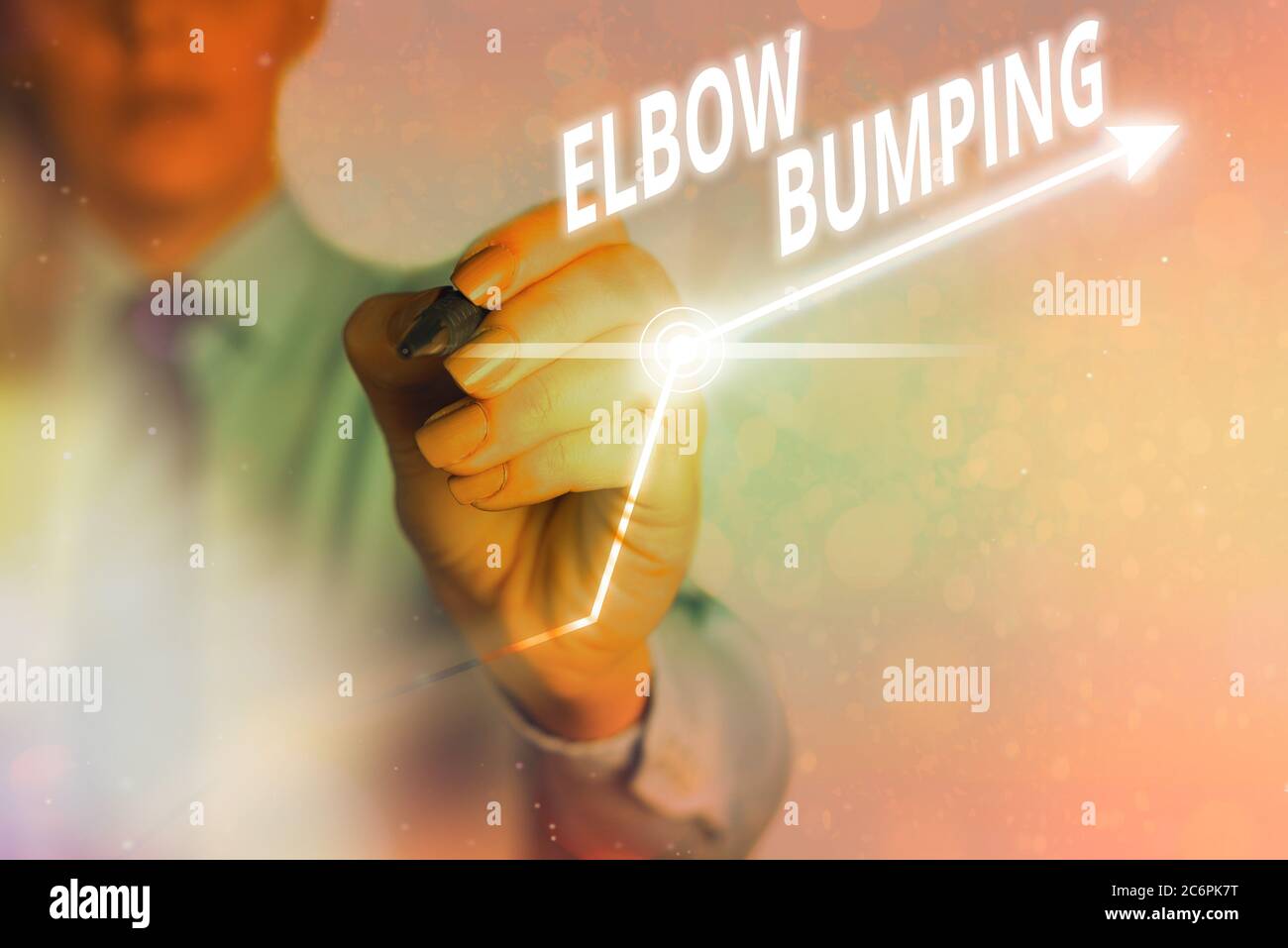 Word writing text Elbow Bumping. Business photo showcasing newlytrended ...
