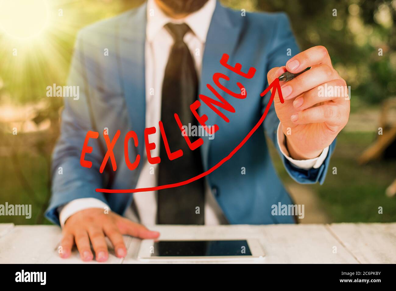 Text sign showing Excellence. Business photo text standard of ...