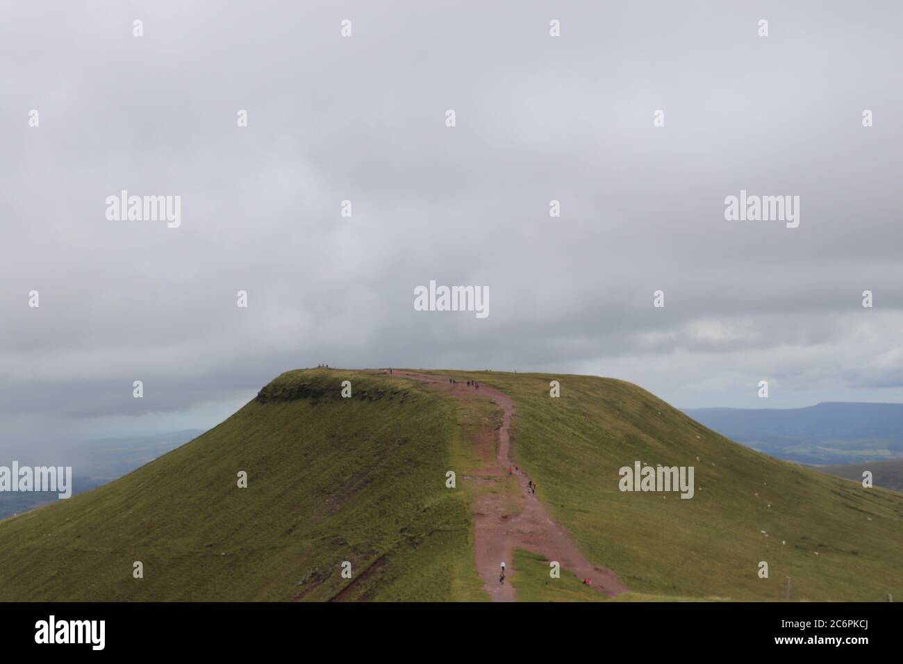 Summit of Pen Y Fan with overcast sky background Stock Photo - Alamy