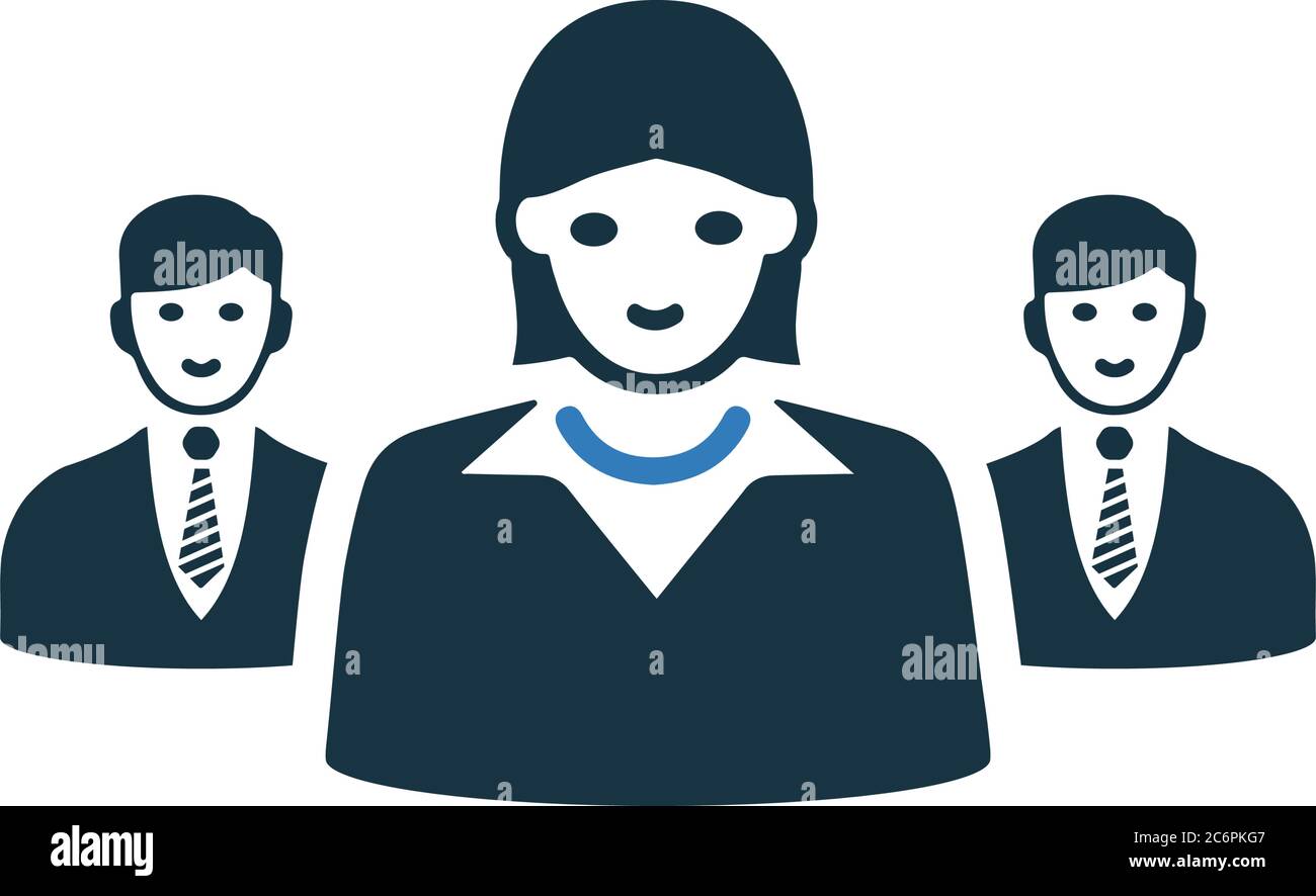 Female leadership icon / vector graphics. Use for commercial, print ...