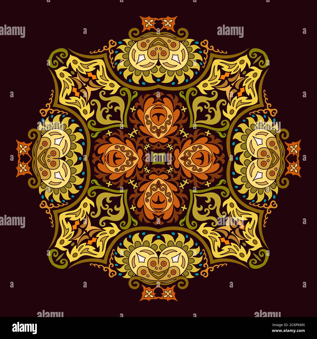 Vector ethnic abstract flower illustration Stock Vector Image & Art - Alamy