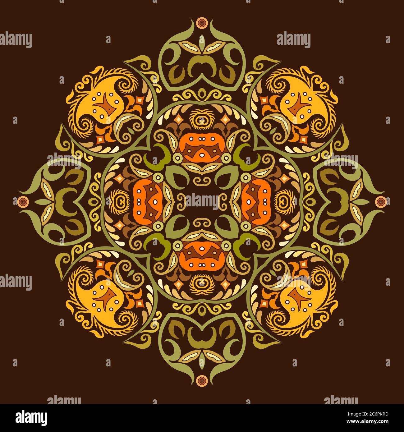 Vector ethnic abstract flower illustration Stock Vector Image & Art - Alamy
