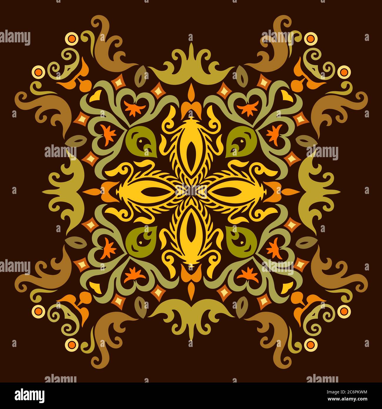 Vector ethnic abstract flower illustration Stock Vector Image & Art - Alamy