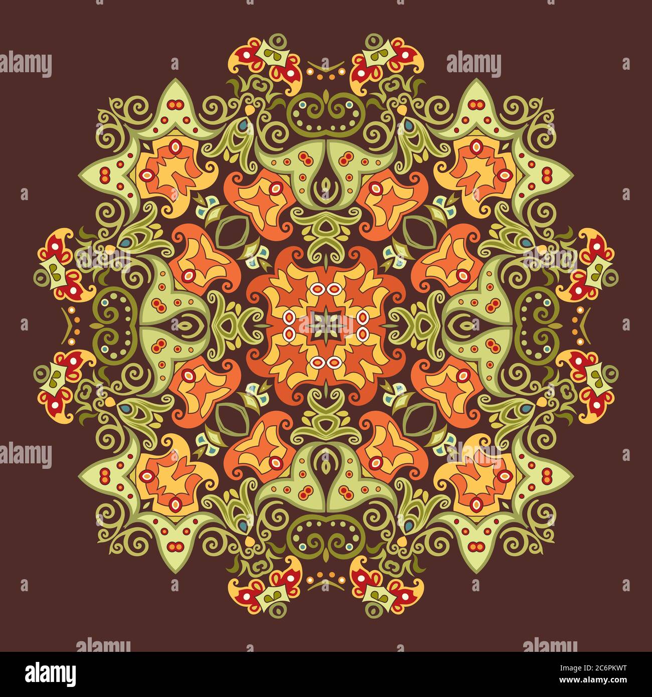 Vector ethnic abstract flower illustration Stock Vector Image & Art - Alamy