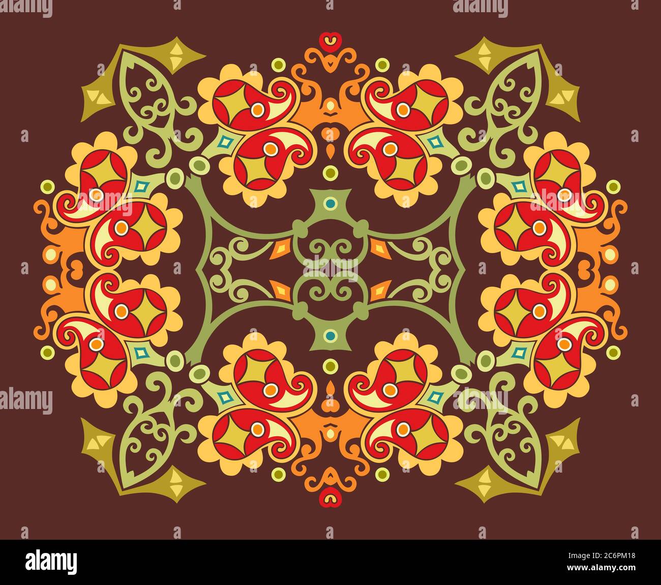 Vector ethnic abstract flower illustration Stock Vector Image & Art - Alamy