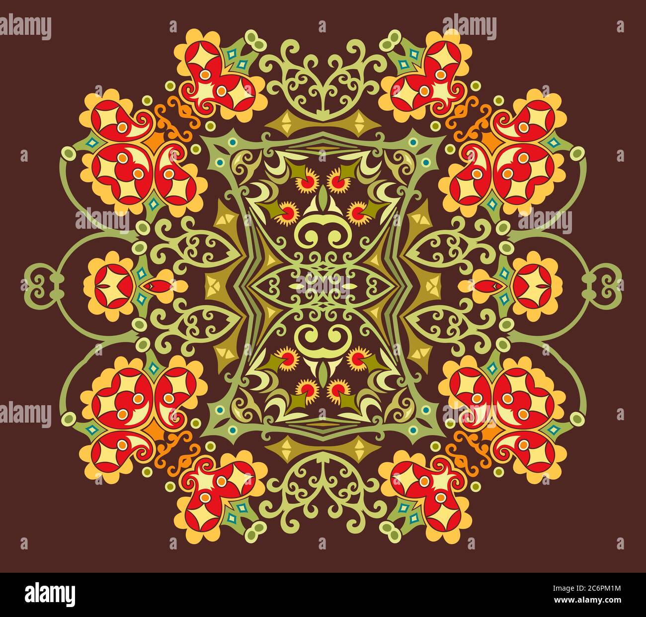 Vector ethnic abstract flower illustration Stock Vector Image & Art - Alamy