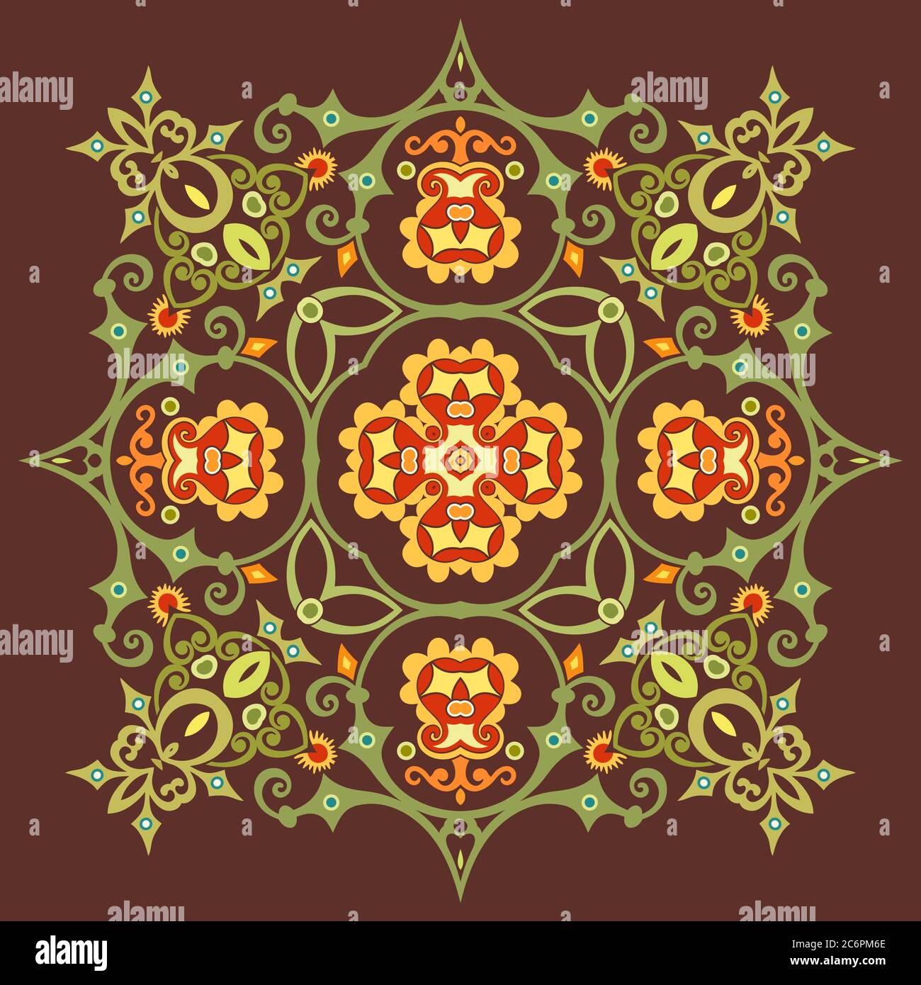 Vector ethnic abstract flower illustration Stock Vector Image & Art - Alamy