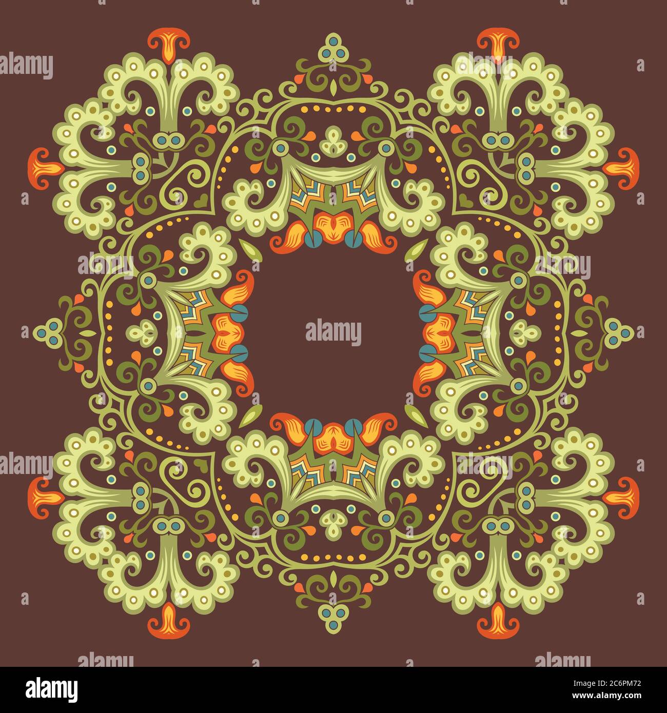 Vector ethnic abstract flower illustration Stock Vector Image & Art - Alamy