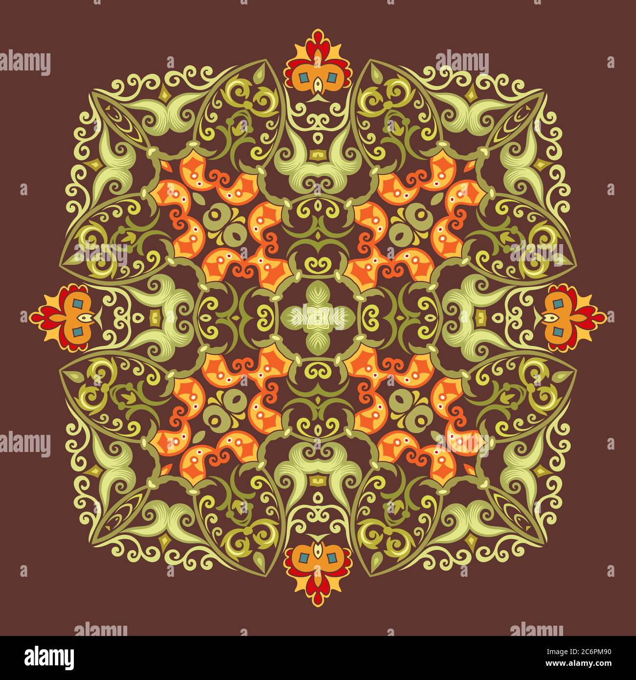 Vector ethnic abstract flower illustration Stock Vector Image & Art - Alamy