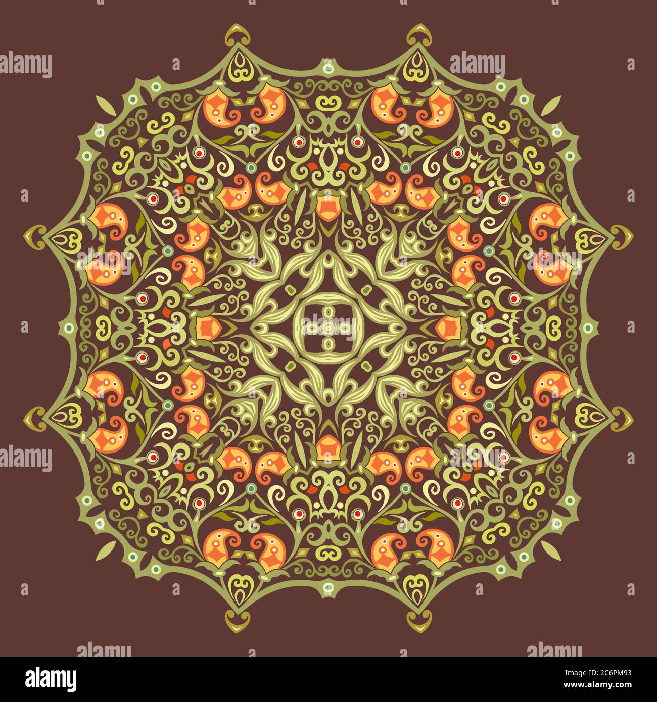 Vector ethnic abstract flower illustration Stock Vector Image & Art - Alamy
