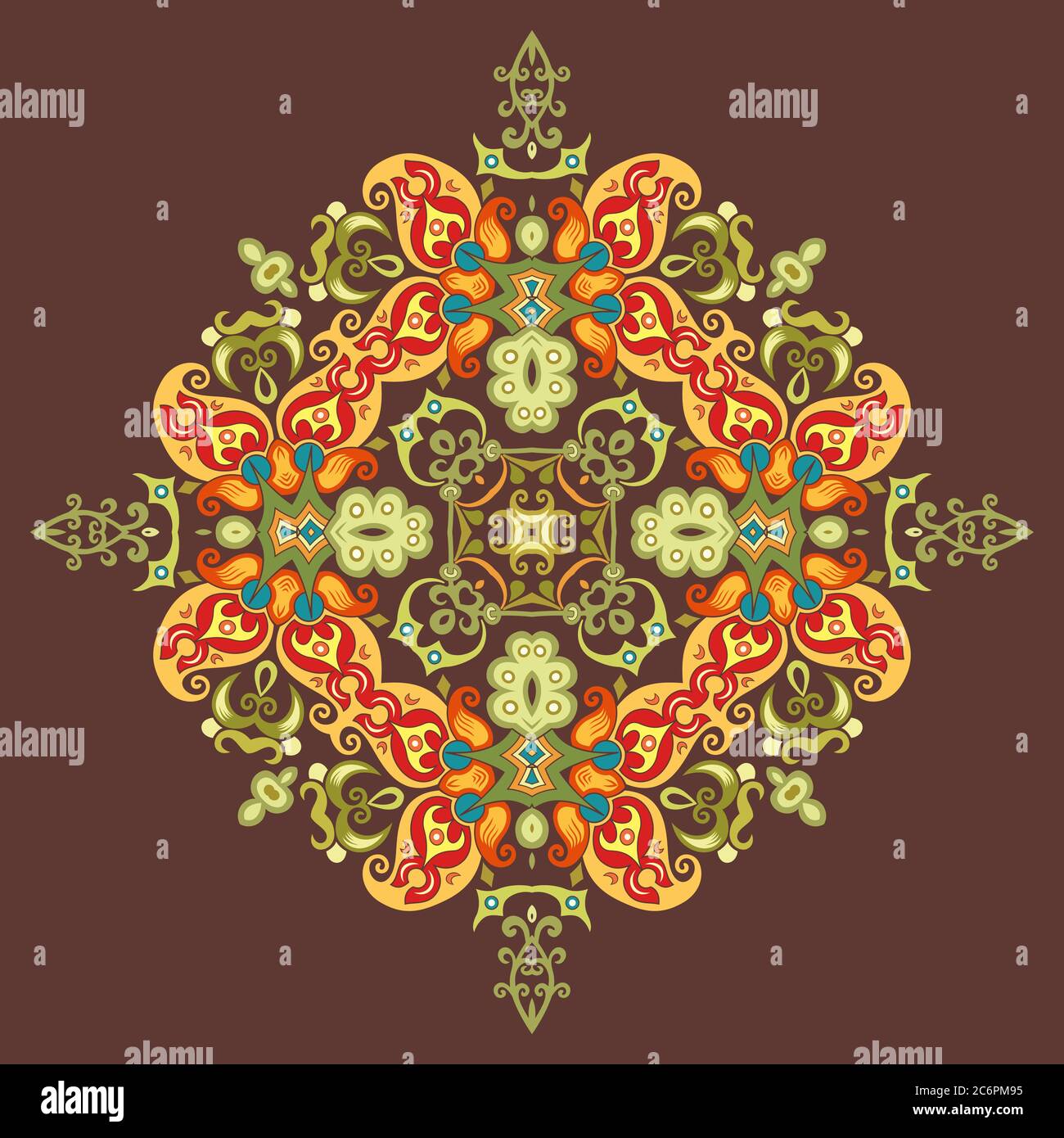 Vector ethnic abstract flower illustration Stock Vector Image & Art - Alamy