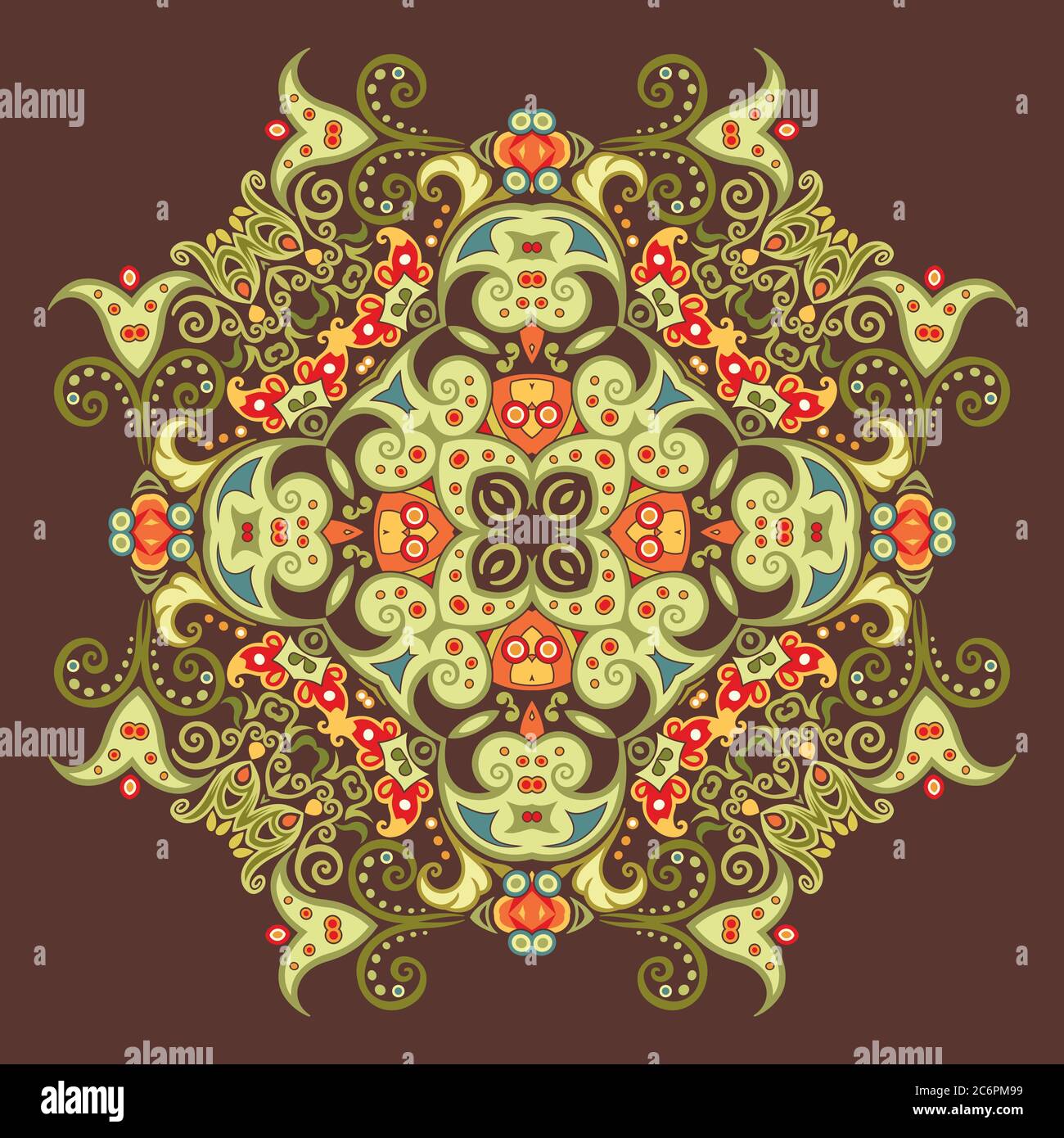 Vector ethnic abstract flower illustration Stock Vector Image & Art - Alamy