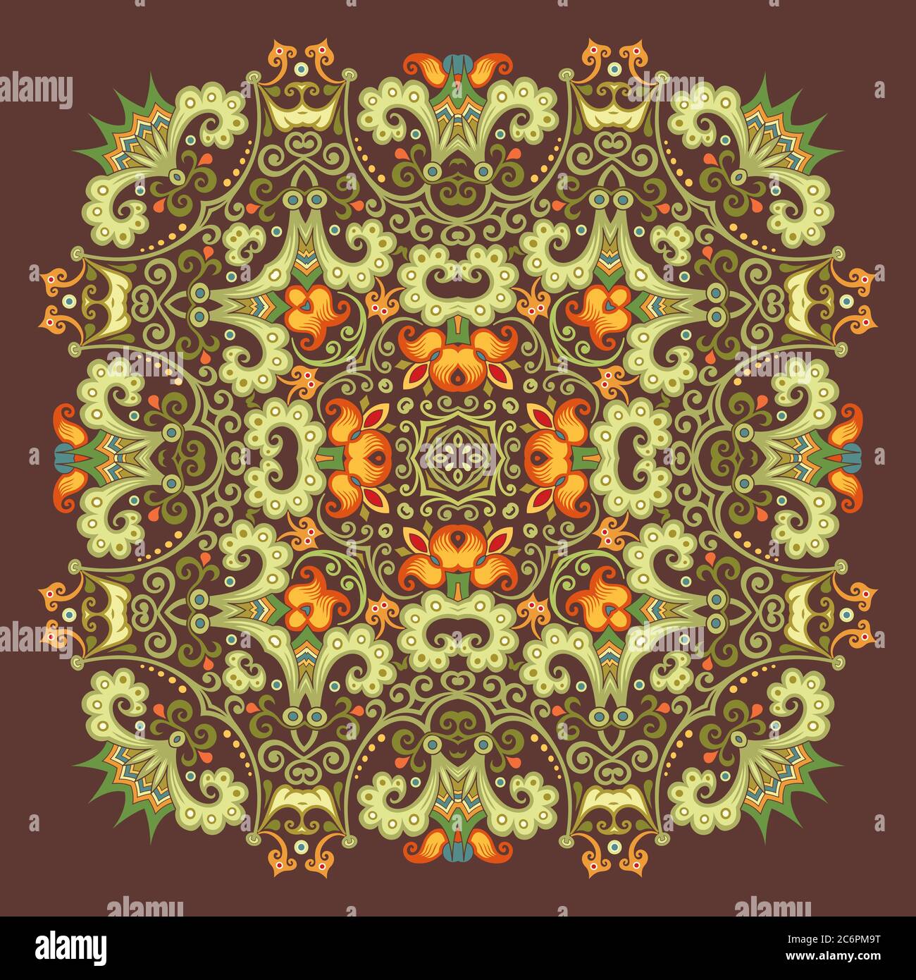 Vector ethnic abstract flower illustration Stock Vector Image & Art - Alamy