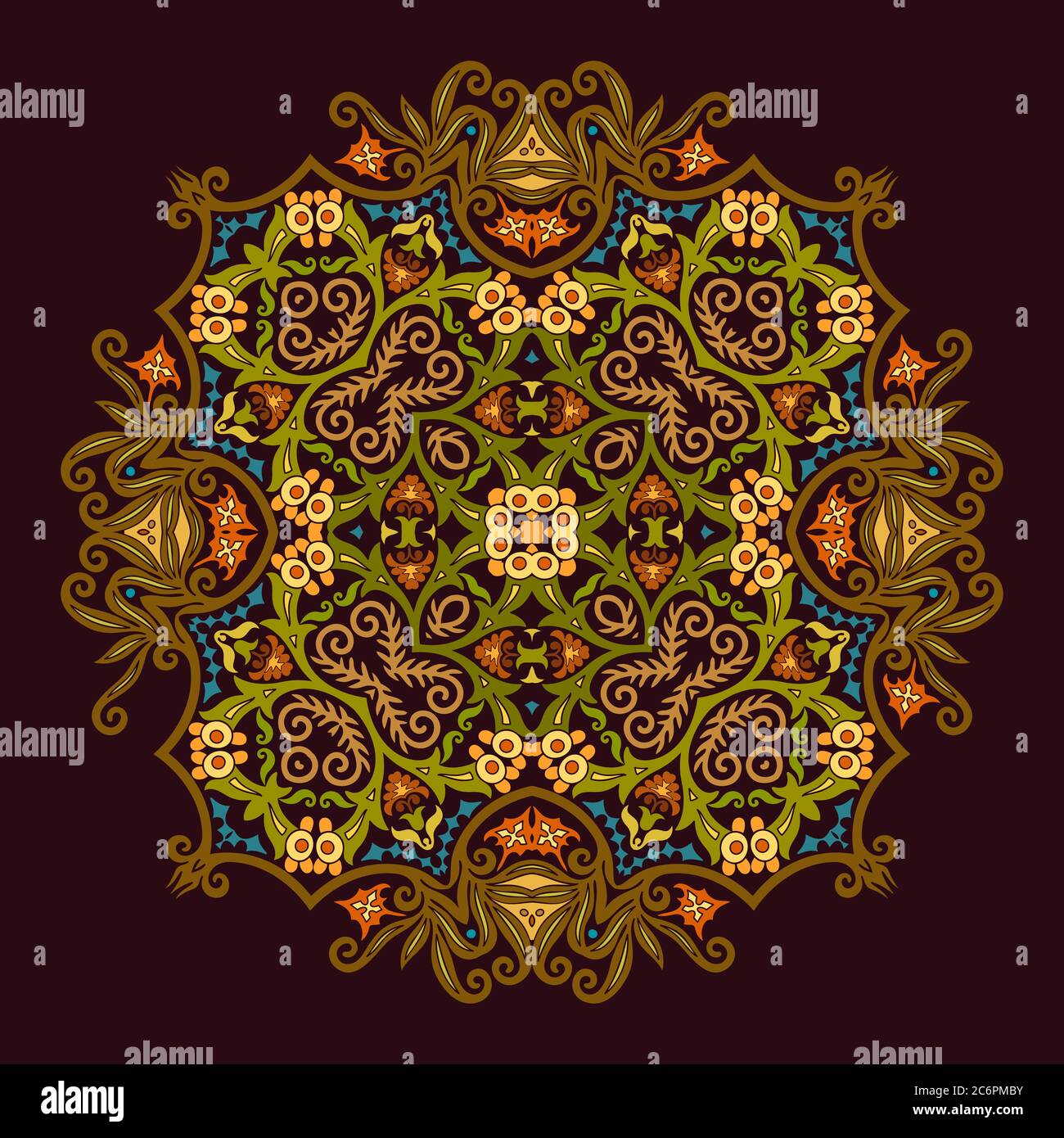 Vector ethnic abstract flower illustration Stock Vector Image & Art - Alamy
