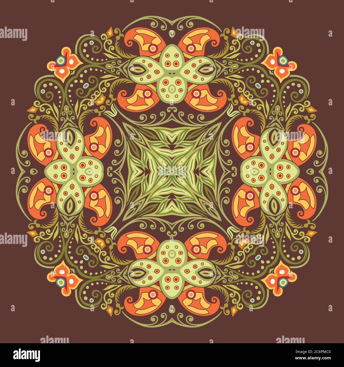 Vector ethnic abstract flower illustration Stock Vector Image & Art - Alamy