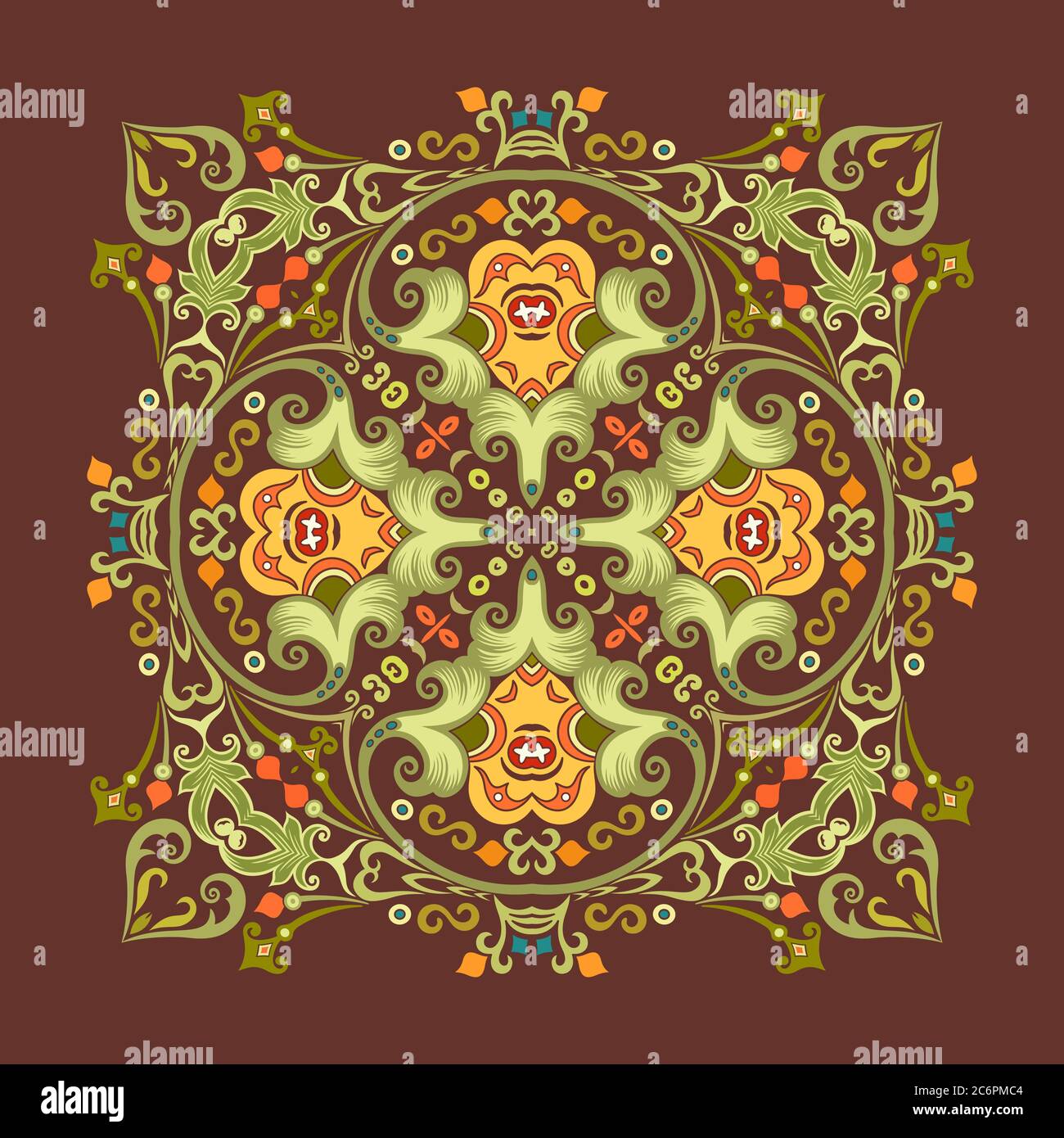 Vector ethnic abstract flower illustration Stock Vector Image & Art - Alamy