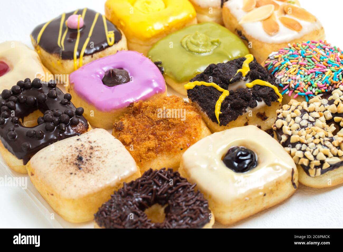 Colorful Donuts Set Isolated on White. Different type of donuts Stock ...