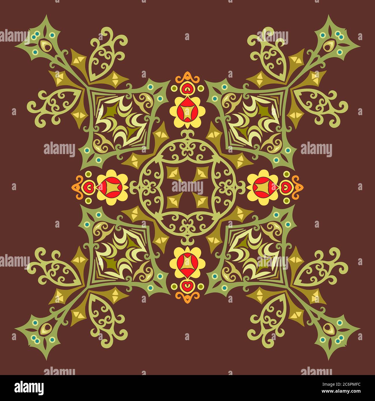 Vector ethnic abstract flower illustration Stock Vector Image & Art - Alamy