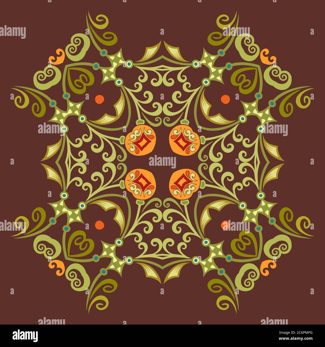 Vector ethnic abstract flower illustration Stock Vector Image & Art - Alamy