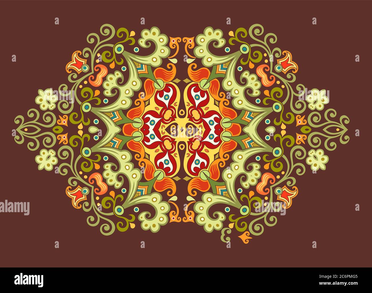 Vector ethnic abstract flower illustration Stock Vector Image & Art - Alamy