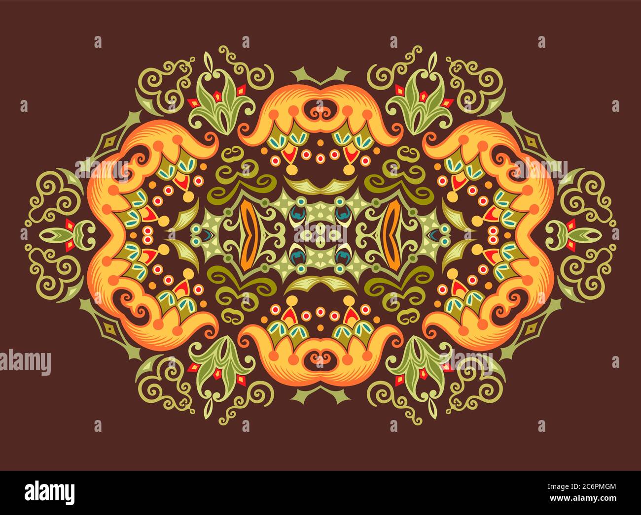 Vector ethnic abstract flower illustration Stock Vector Image & Art - Alamy