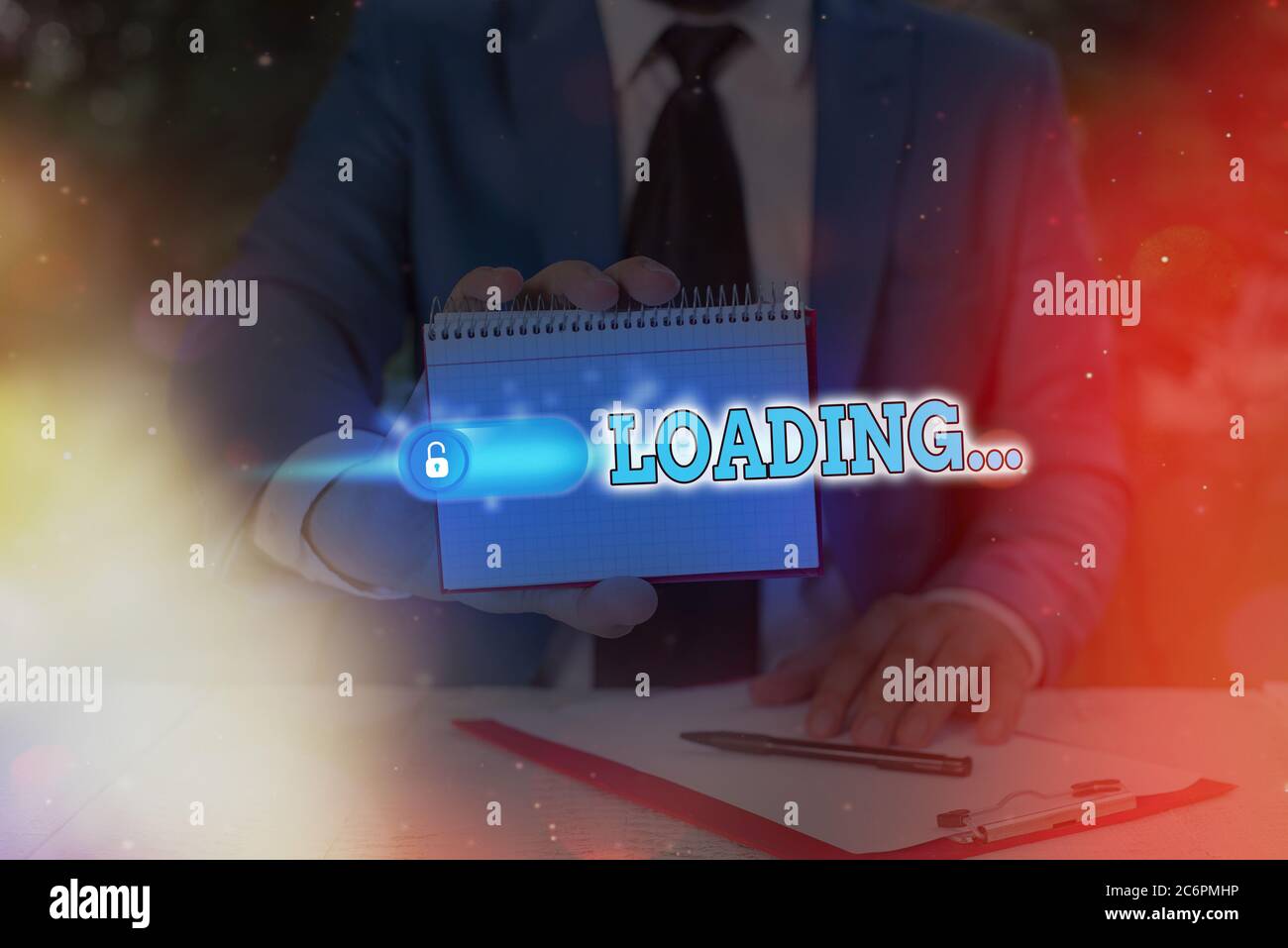 Conceptual hand writing showing Loading.... Concept meaning applying an ...