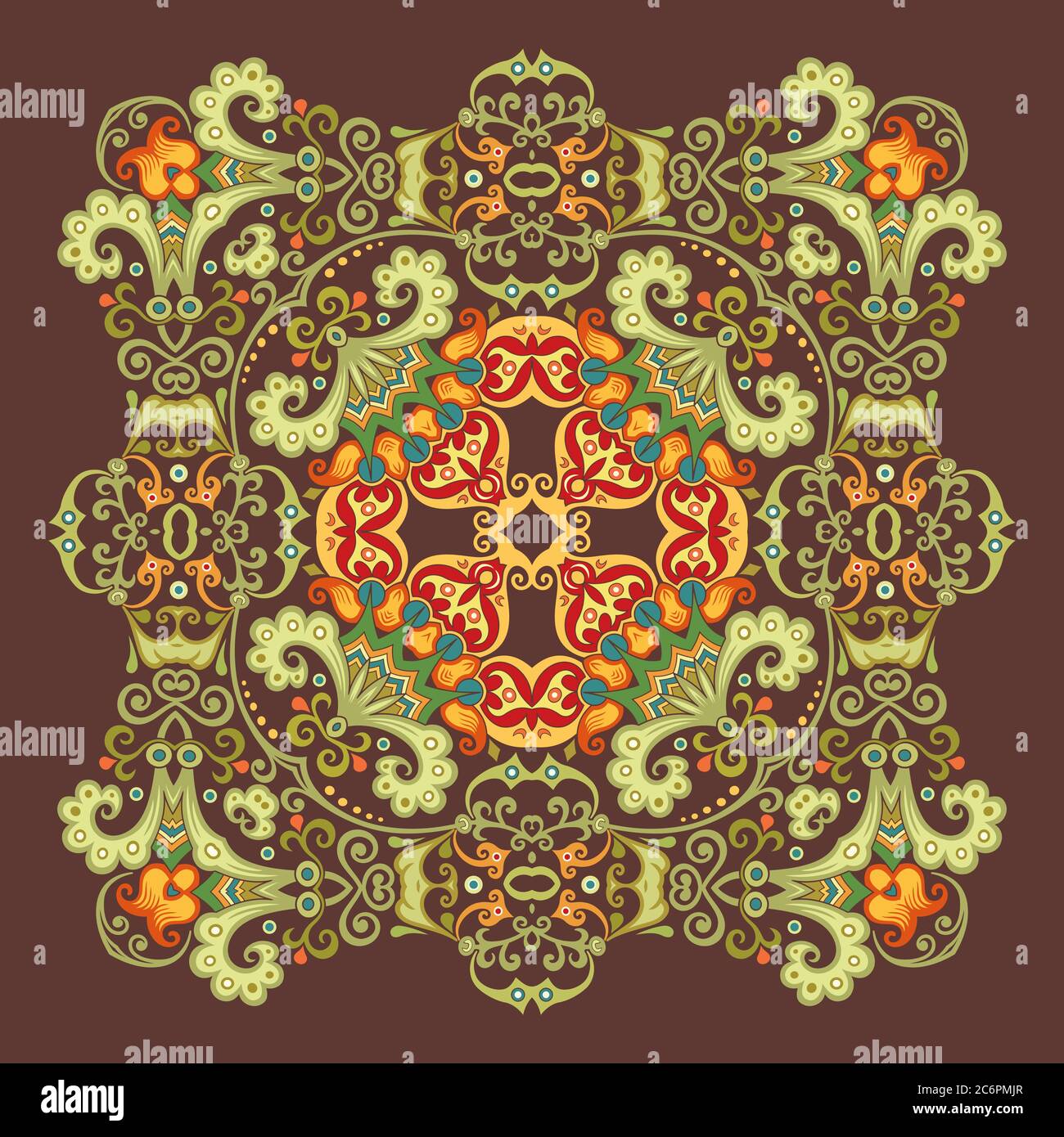 Vector ethnic abstract flower illustration Stock Vector Image & Art - Alamy