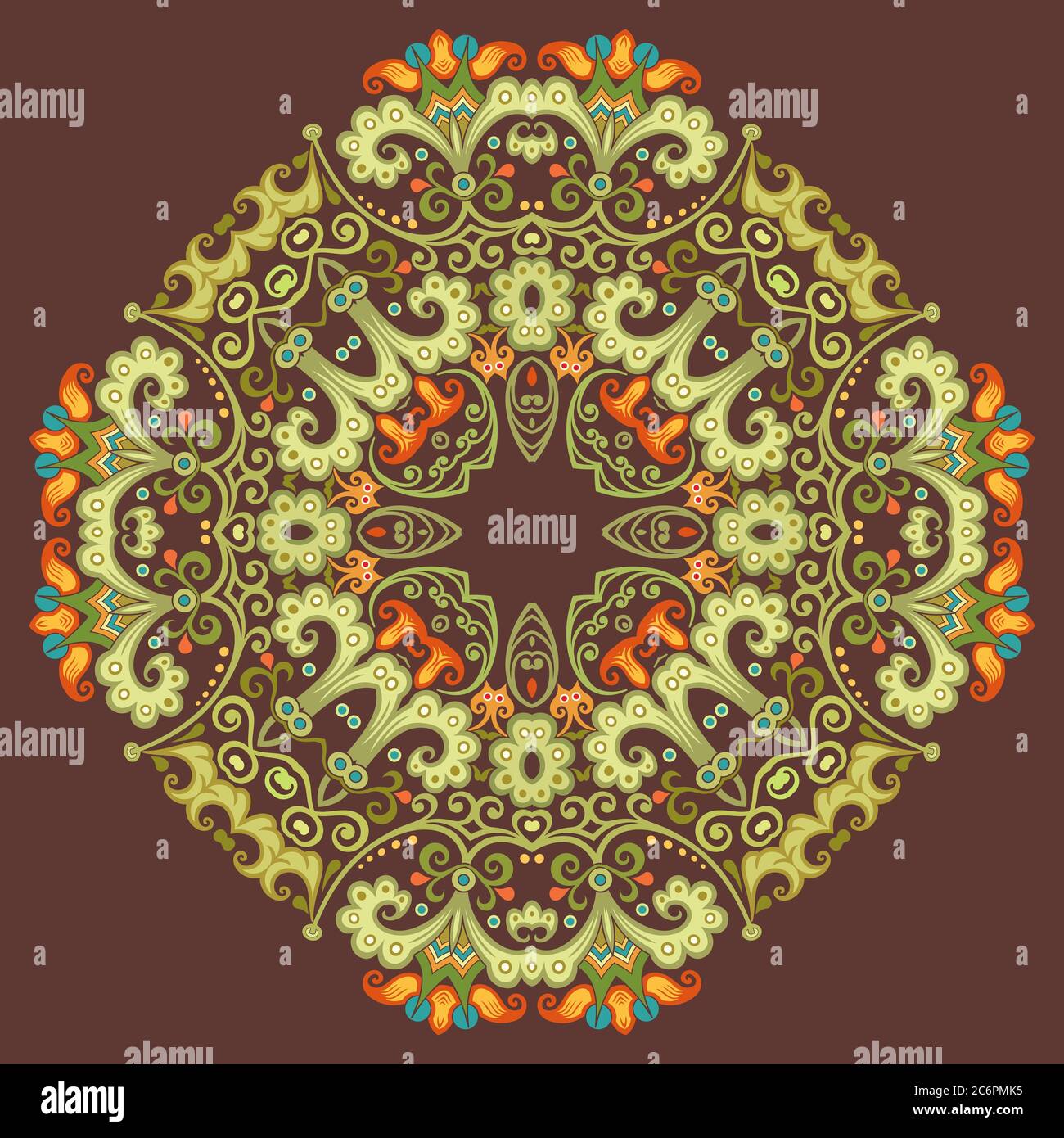 Vector ethnic abstract flower illustration Stock Vector Image & Art - Alamy
