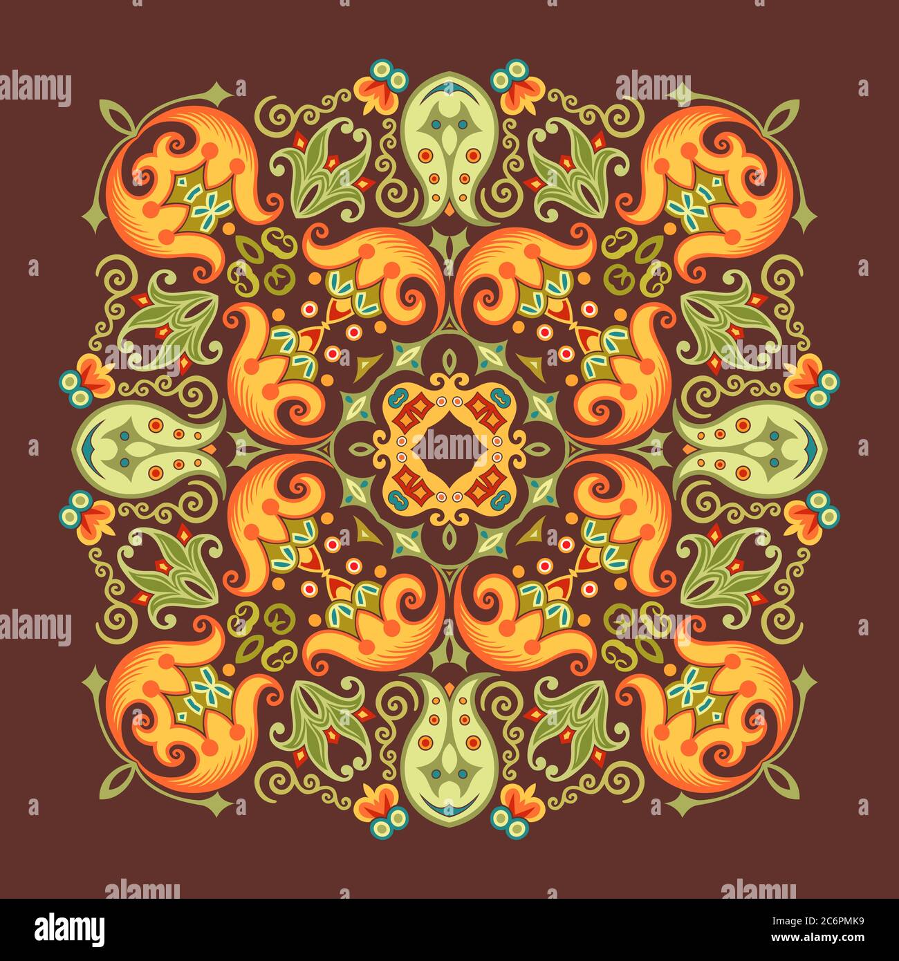 Vector ethnic abstract flower illustration Stock Vector Image & Art - Alamy
