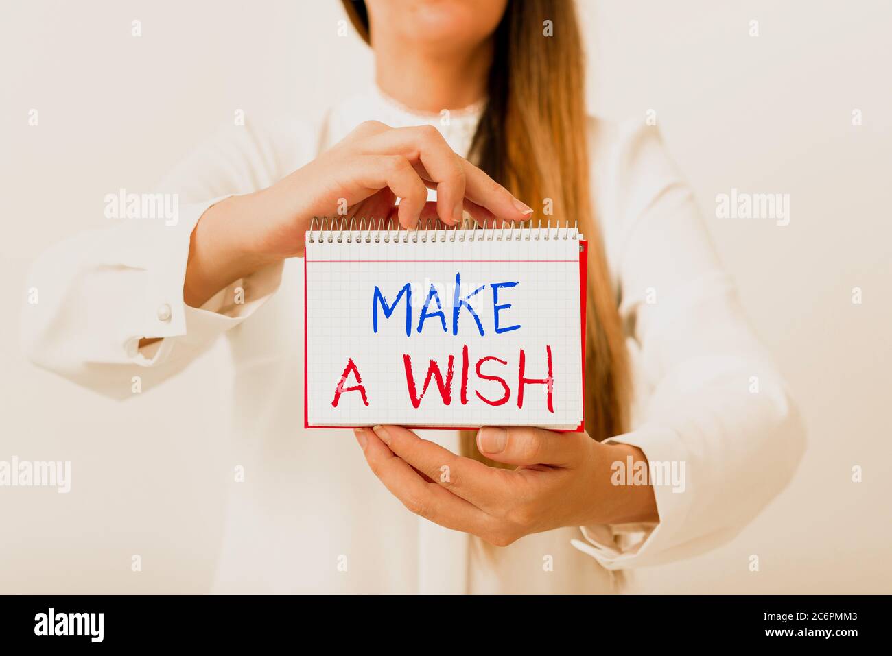 Text sign showing Make A Wish. Business photo text to desire a ...