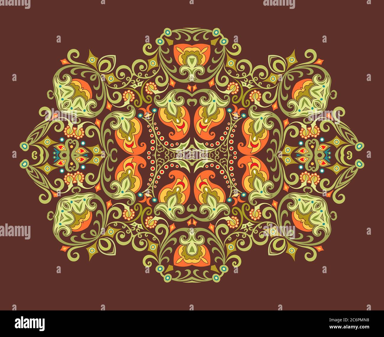 Vector ethnic abstract flower illustration Stock Vector Image & Art - Alamy