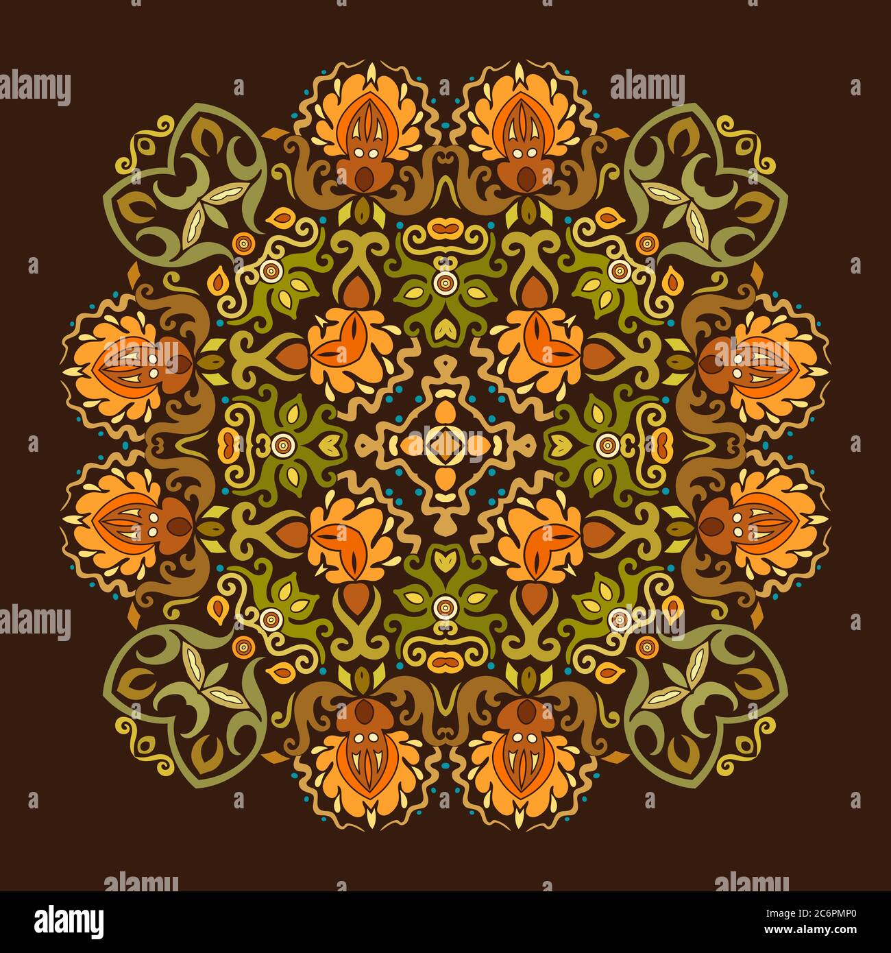 Vector ethnic abstract flower illustration Stock Vector Image & Art - Alamy
