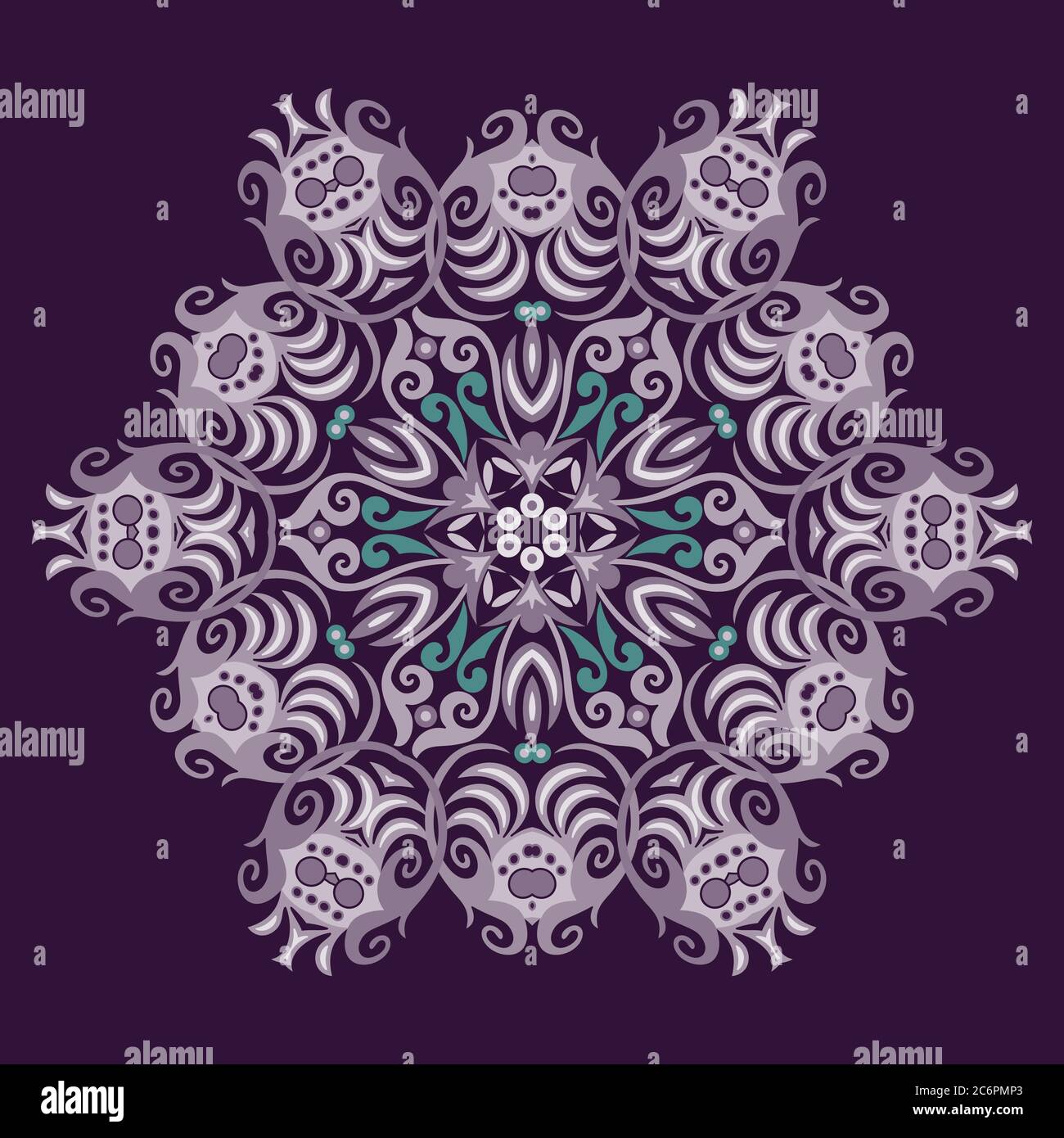 Vector ethnic abstract flower illustration Stock Vector Image & Art - Alamy