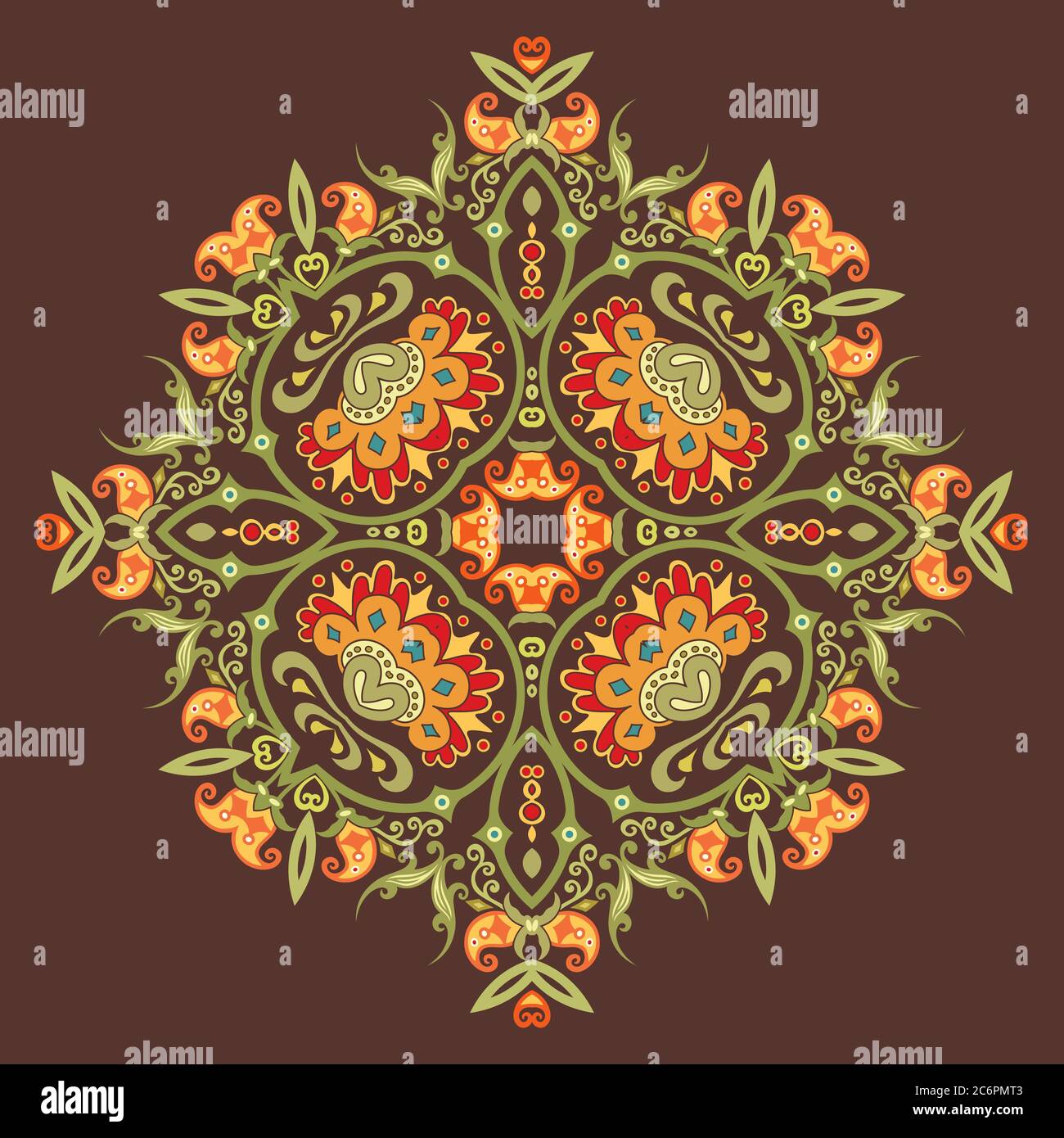 Vector ethnic abstract flower illustration Stock Vector Image & Art - Alamy